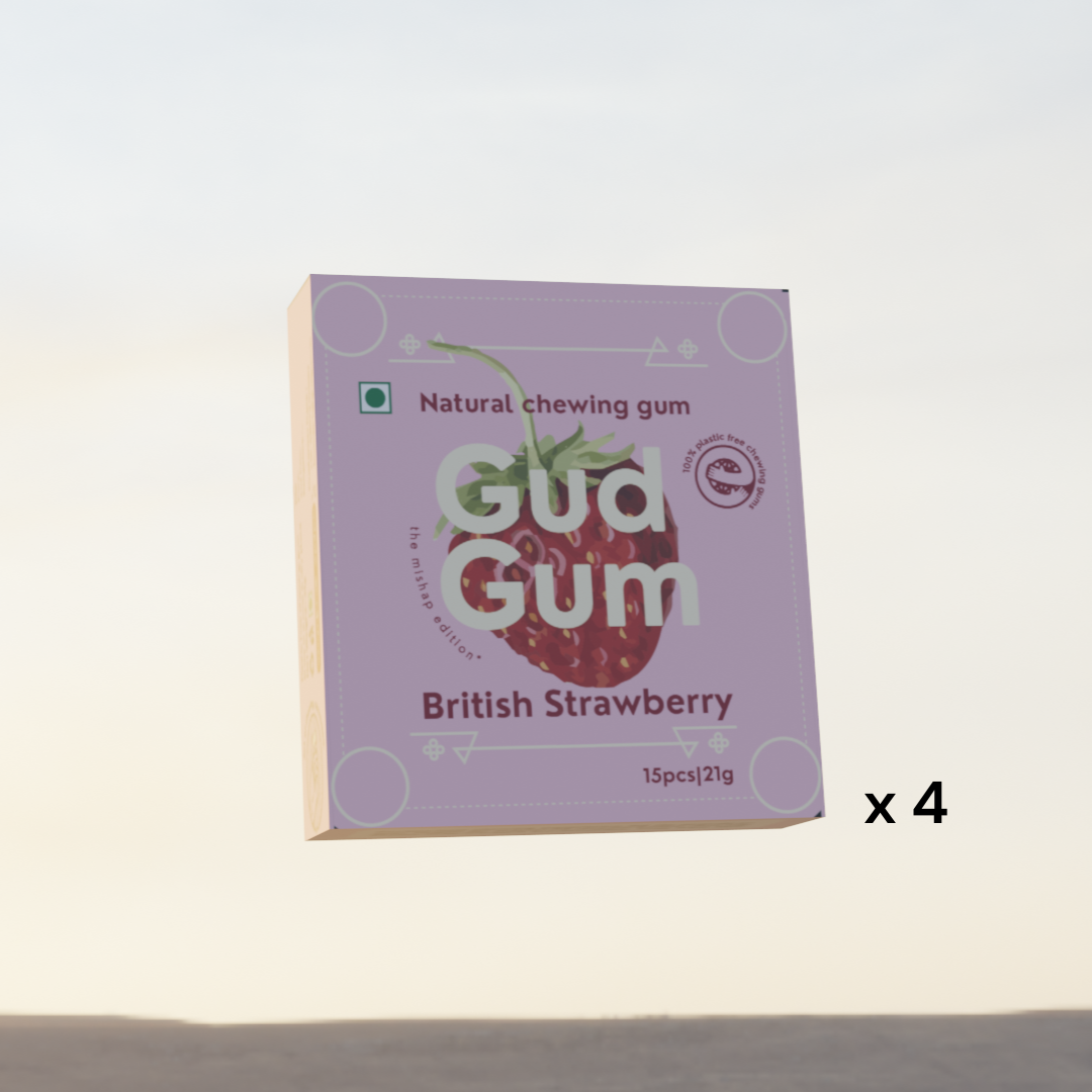 Plastic Free Chewing Gum- Strawberry (15 pieces per pack)- 21g – Gud ...