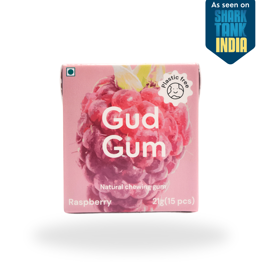 Plastic Free Chewing Gum- Raspberry (15 pieces per pack)- 21g – Gud Gum ...