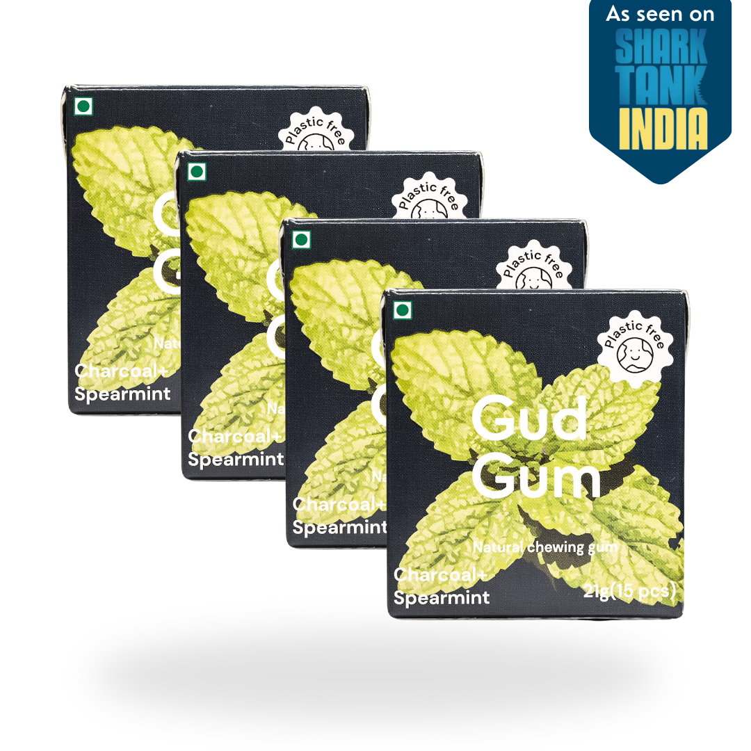 Plastic Free Chewing Gum- Charcoal Mint (15 pieces per pack)- 21g – Gud ...